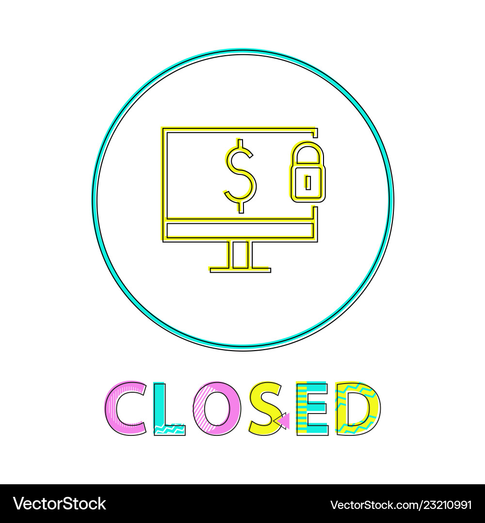 Funds safety color round framed linear style icon Vector Image