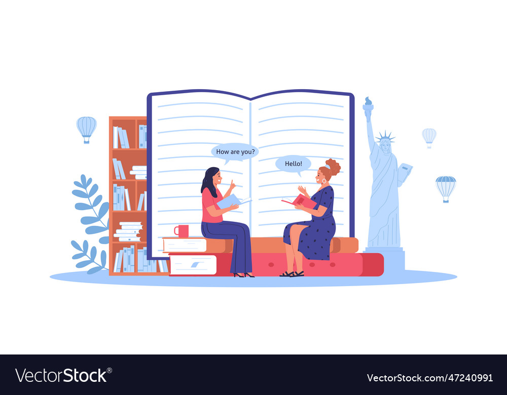 Language course composition Royalty Free Vector Image