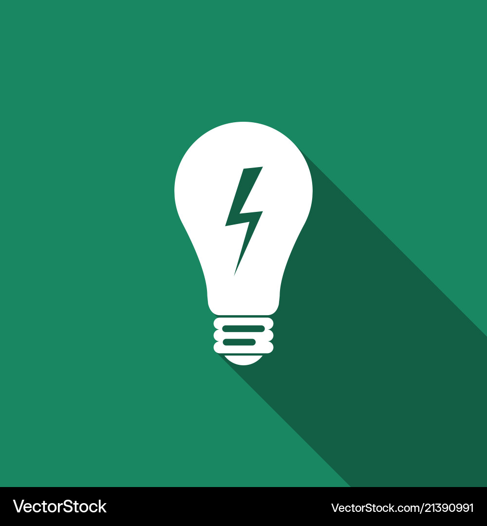 Light lamp sign bulb with lightning symbol icon Vector Image