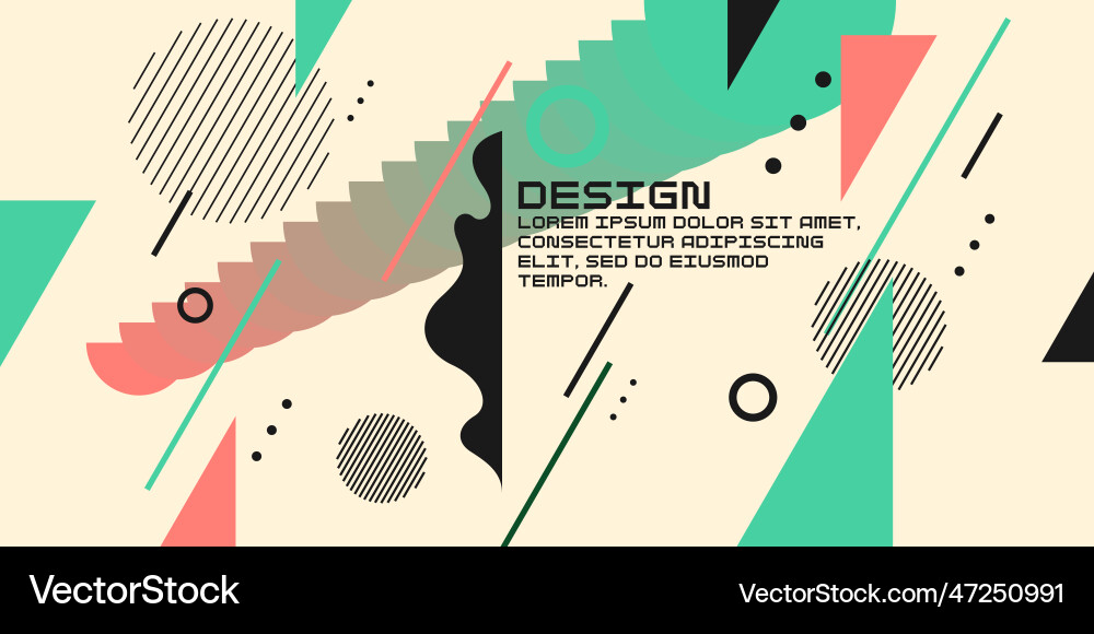 Modern geometric composition of various shapes Vector Image