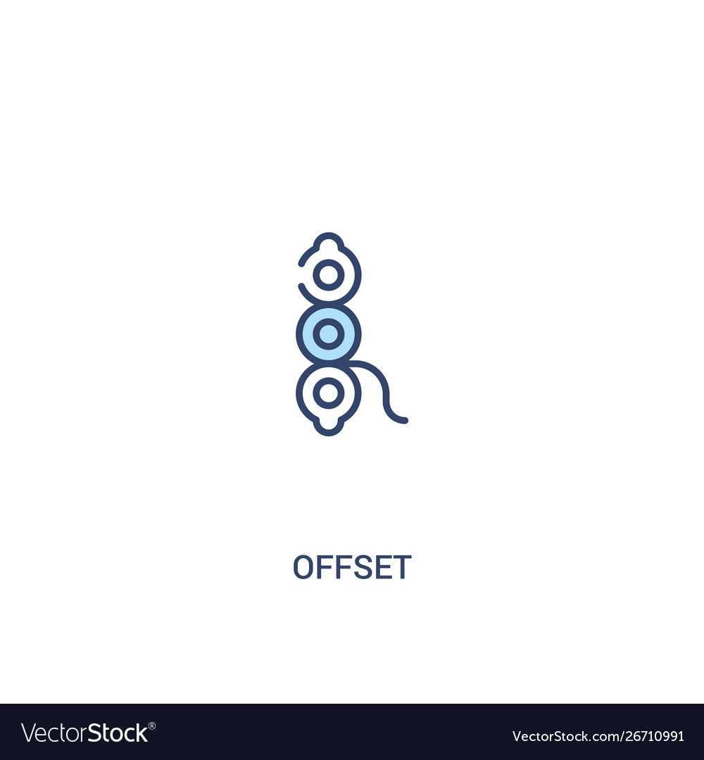 Offset concept 2 colored icon simple line element Vector Image