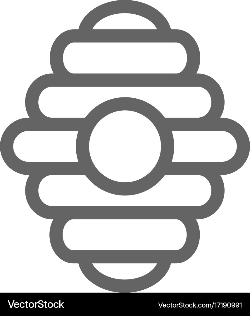 Simple bee hive line icon symbol and sign Vector Image