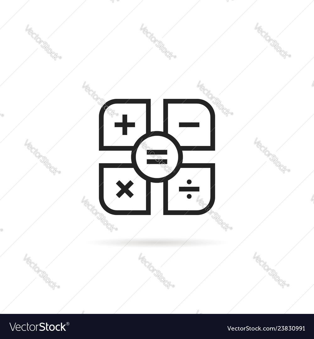 Thin line math simple black icon Royalty Free Vector Image
