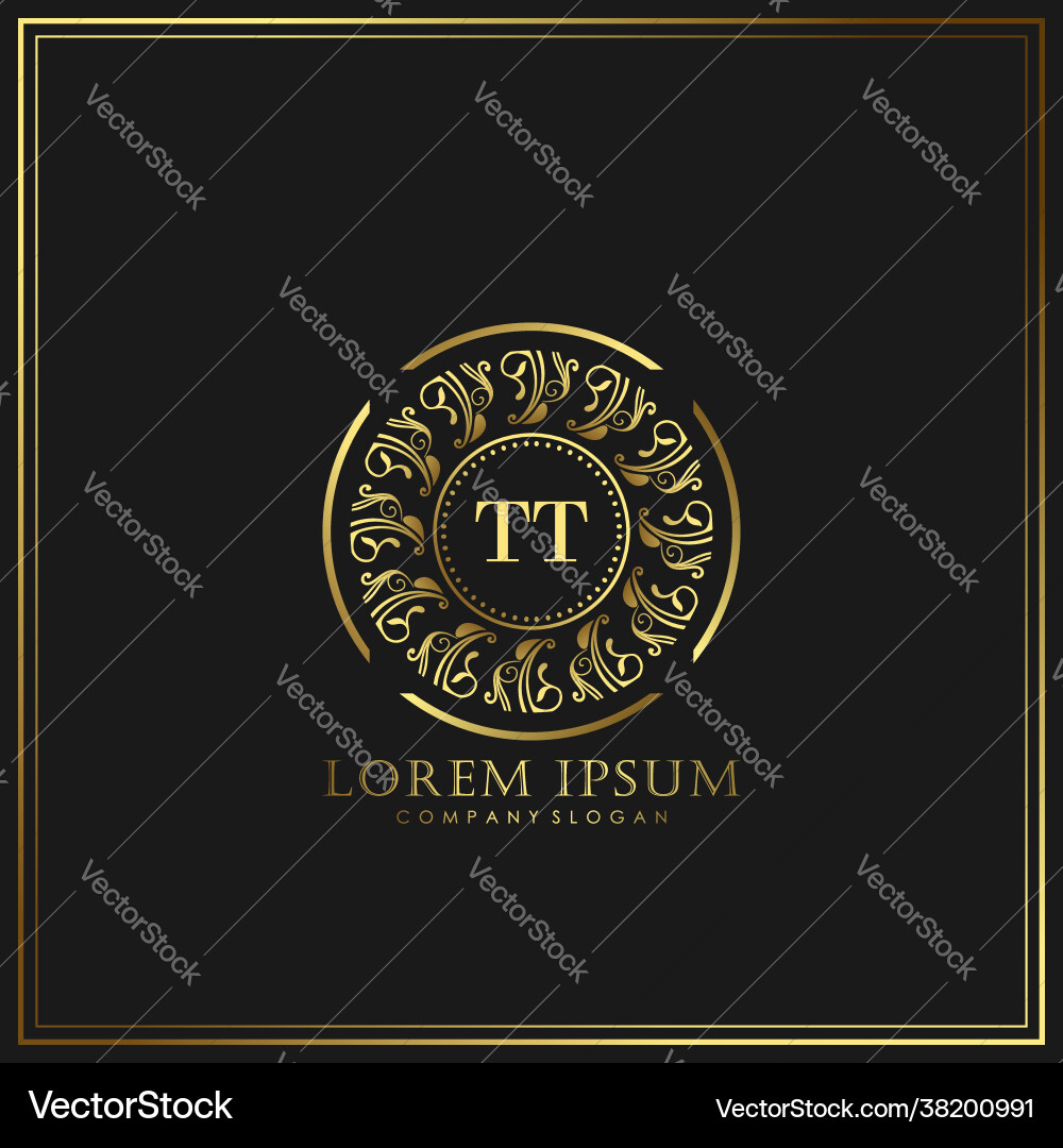 Tt initial letter luxury logo template in art Vector Image