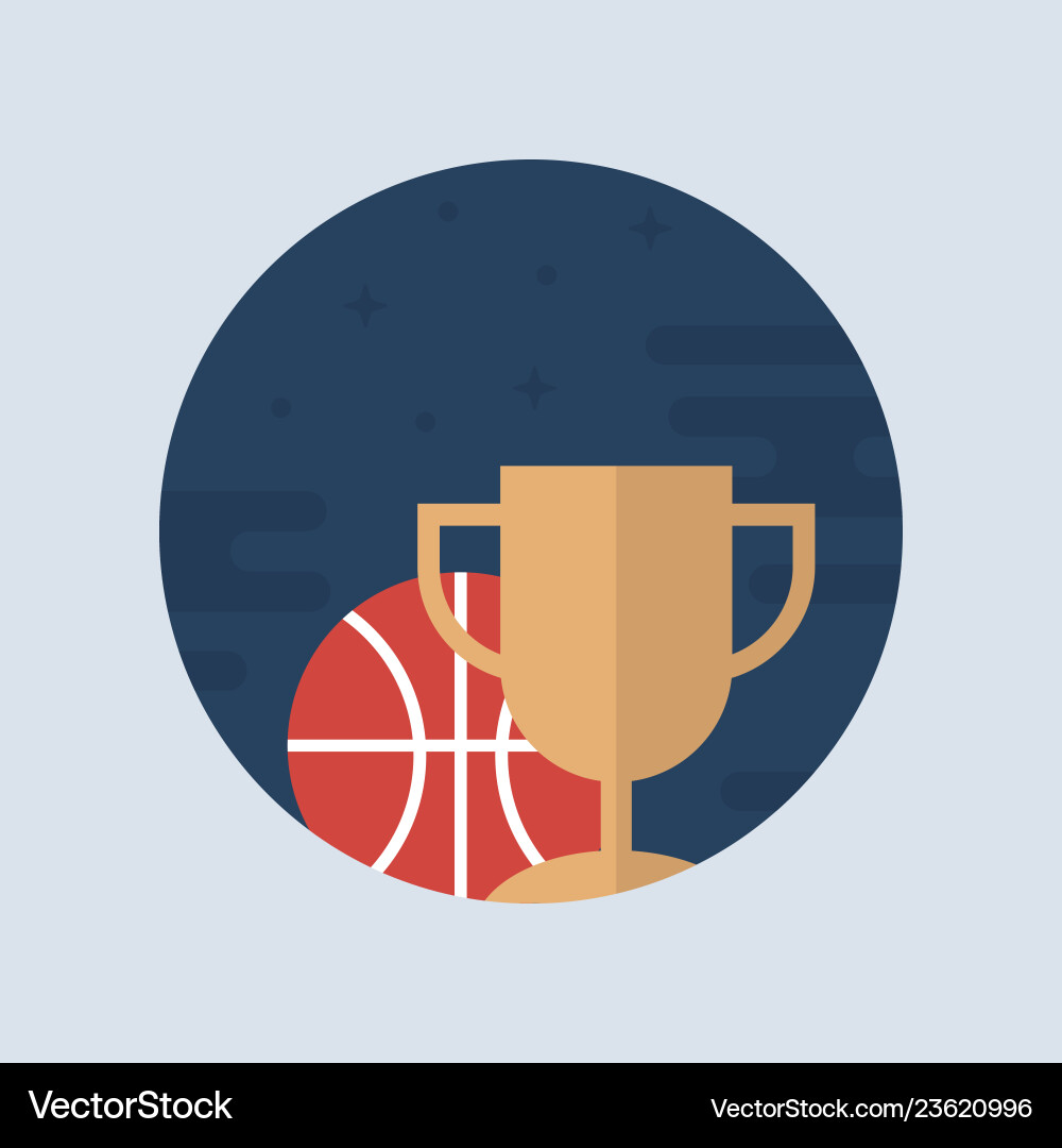 Basketball ball and a winning trophy Royalty Free Vector