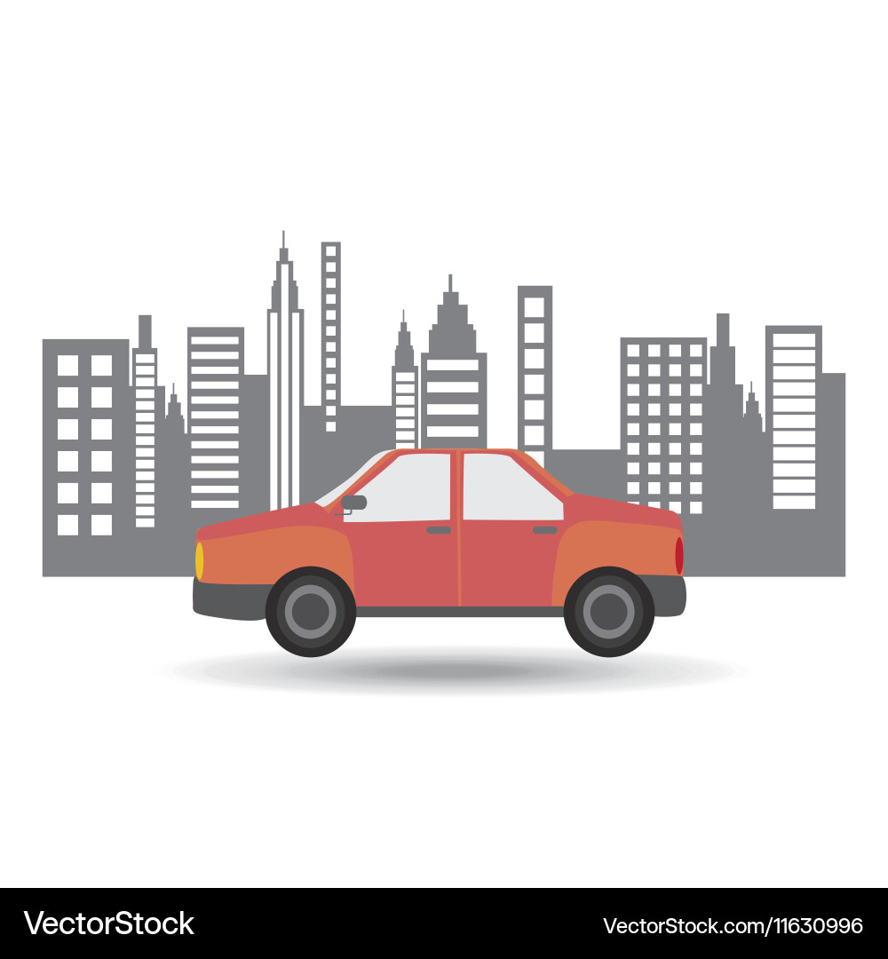 Car sedan city background design Royalty Free Vector Image