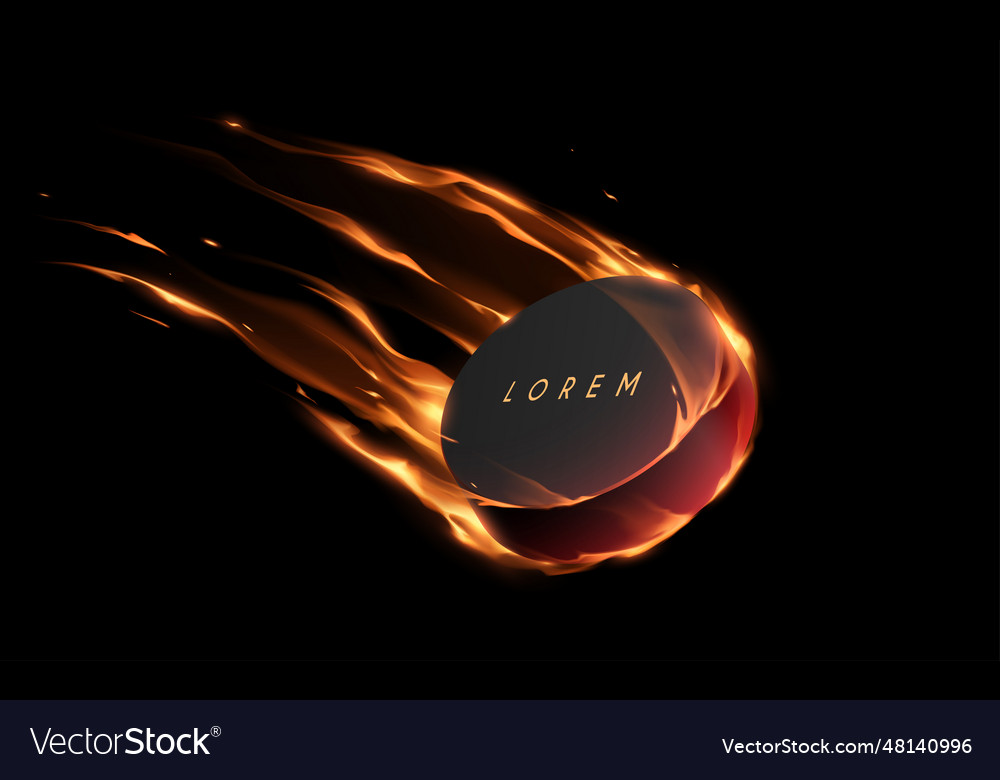 Circle object with fire motion effect Royalty Free Vector