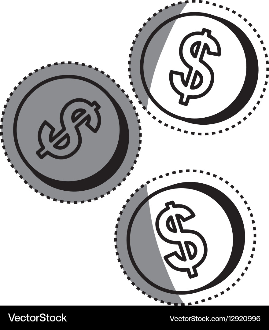 Coins money cash Royalty Free Vector Image - VectorStock