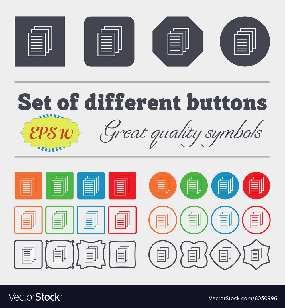 Copy file sign icon duplicate document symbol big Vector Image