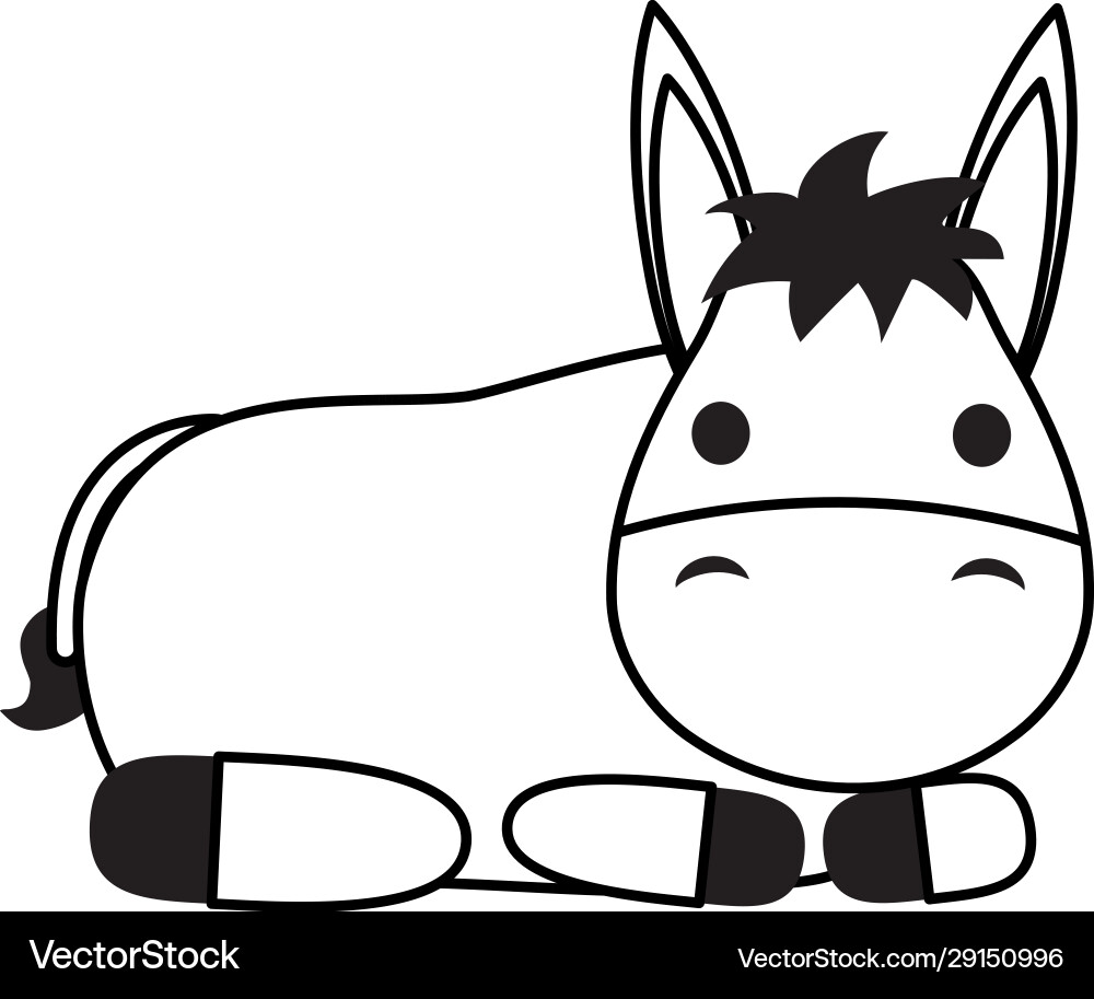 Cute mule farm animal character Royalty Free Vector Image