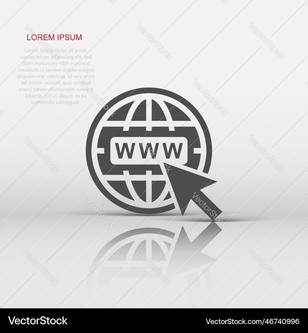 Go to web icon in flat style globe world sign Vector Image