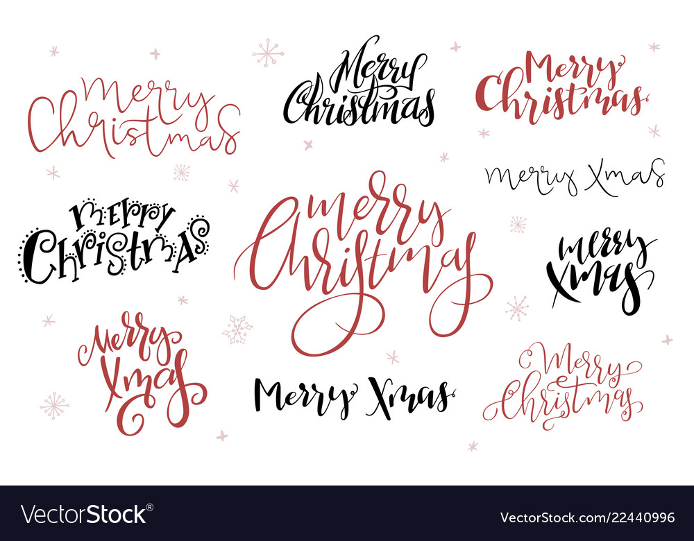 Hand Lettering Greeting Merry Christmas Royalty Free Vector