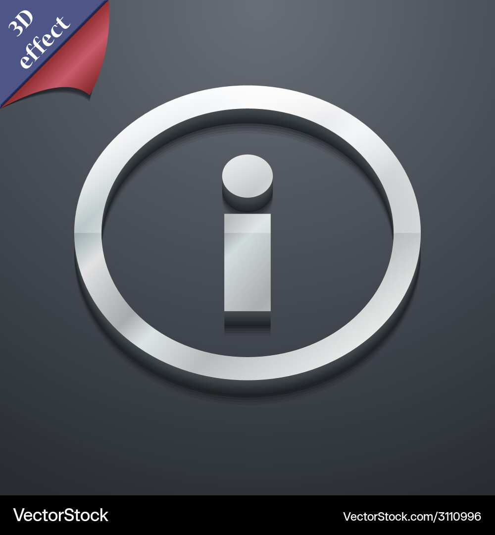 Information icon symbol 3d style trendy modern Vector Image