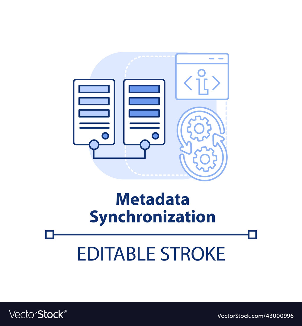 Metadata synchronization light blue concept icon Vector Image