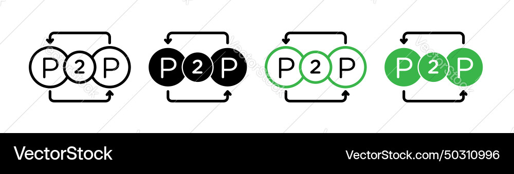 Peer to icon set share economy and network Vector Image