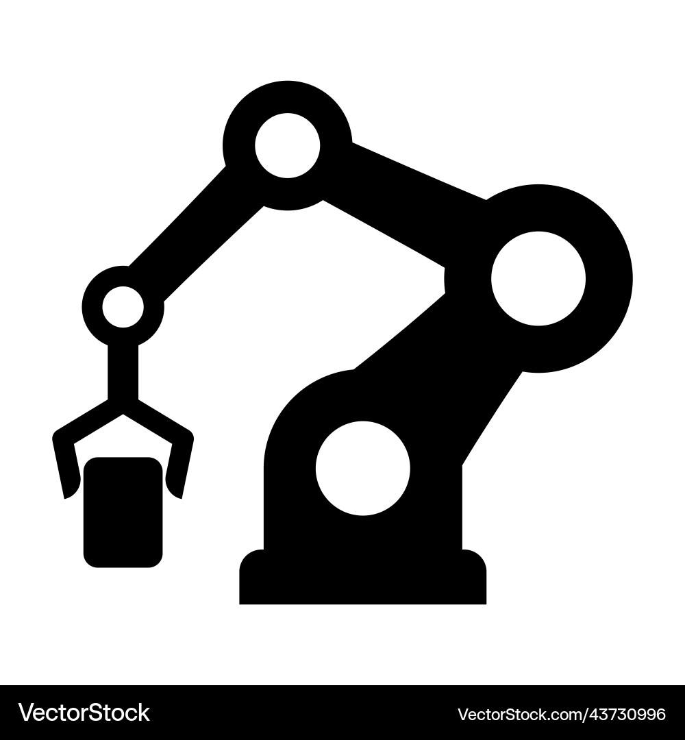 Robotic arm or mechanical icon robot Royalty Free Vector