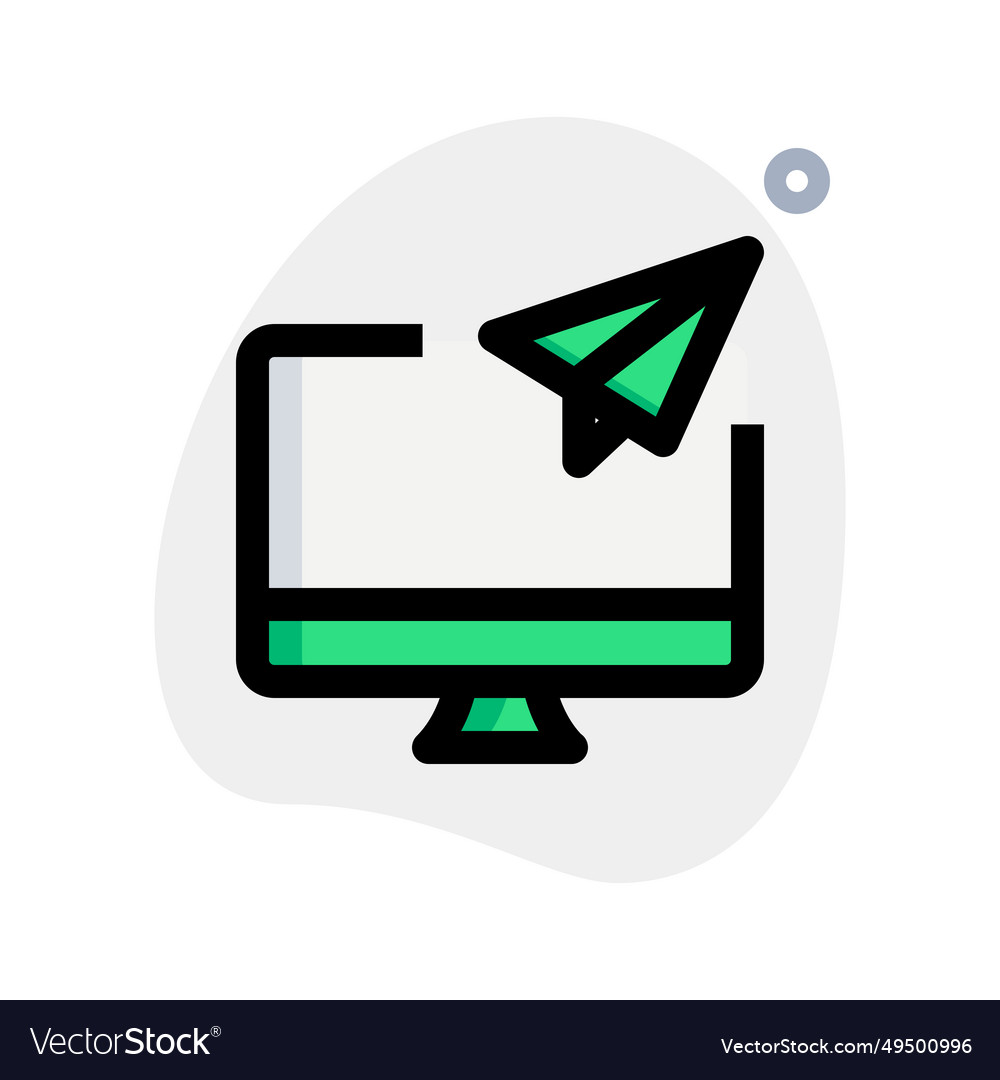 Sending or sharing file data via computer Vector Image