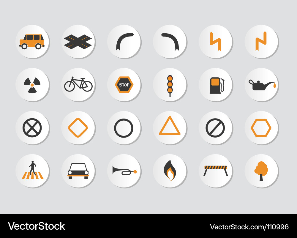 Set of traffic icons Royalty Free Vector Image