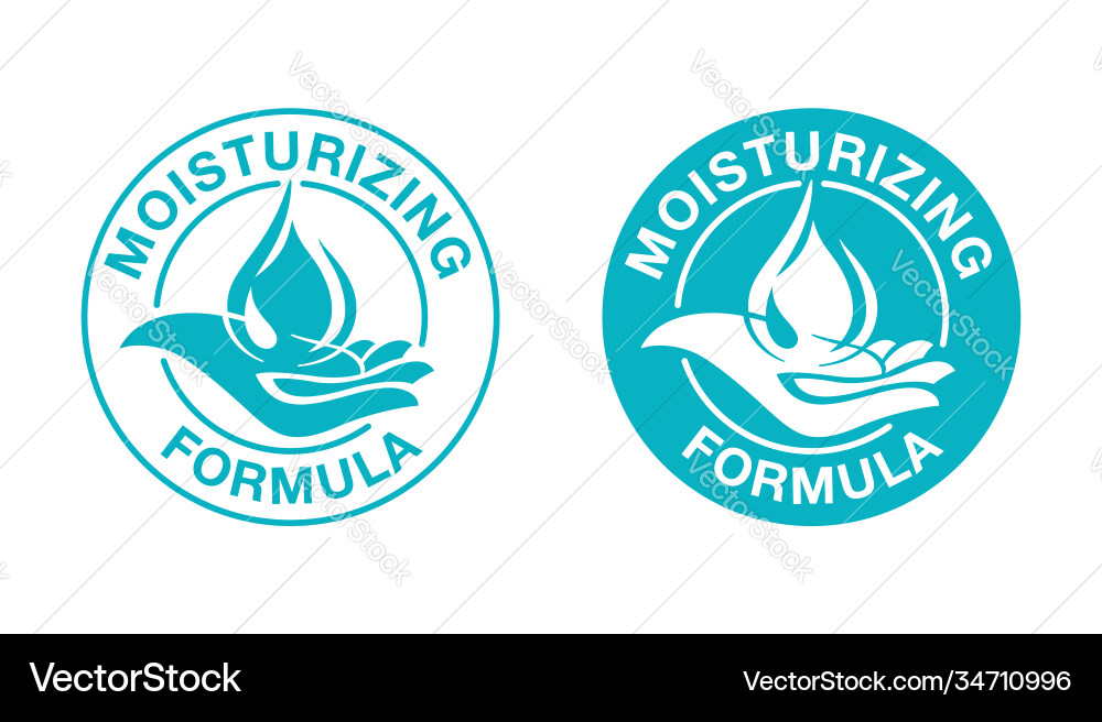 Skin moisturizing anti-age formula emblem Vector Image
