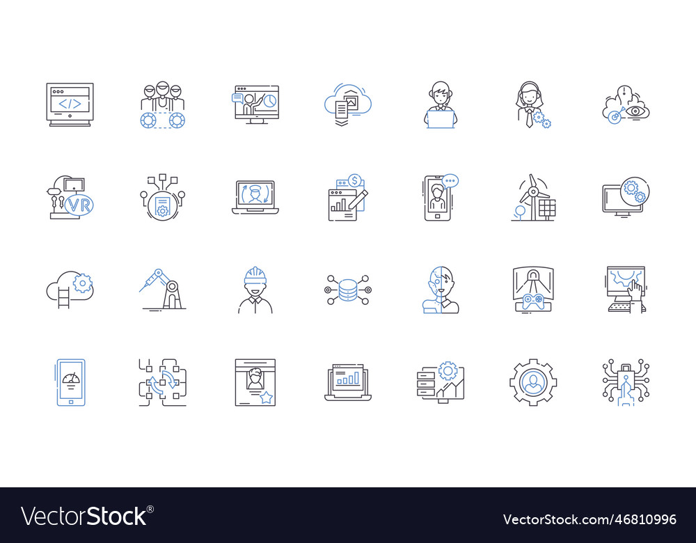 Streamlining line icons collection implification Vector Image