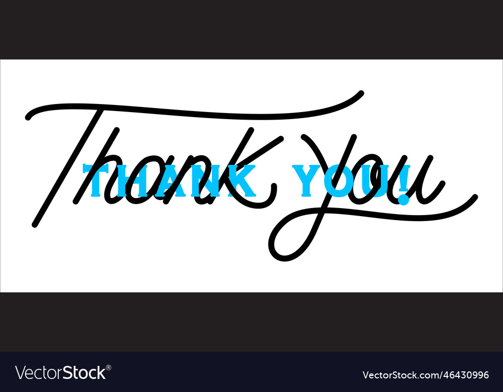 Thank you handwrittenr Royalty Free Vector Image