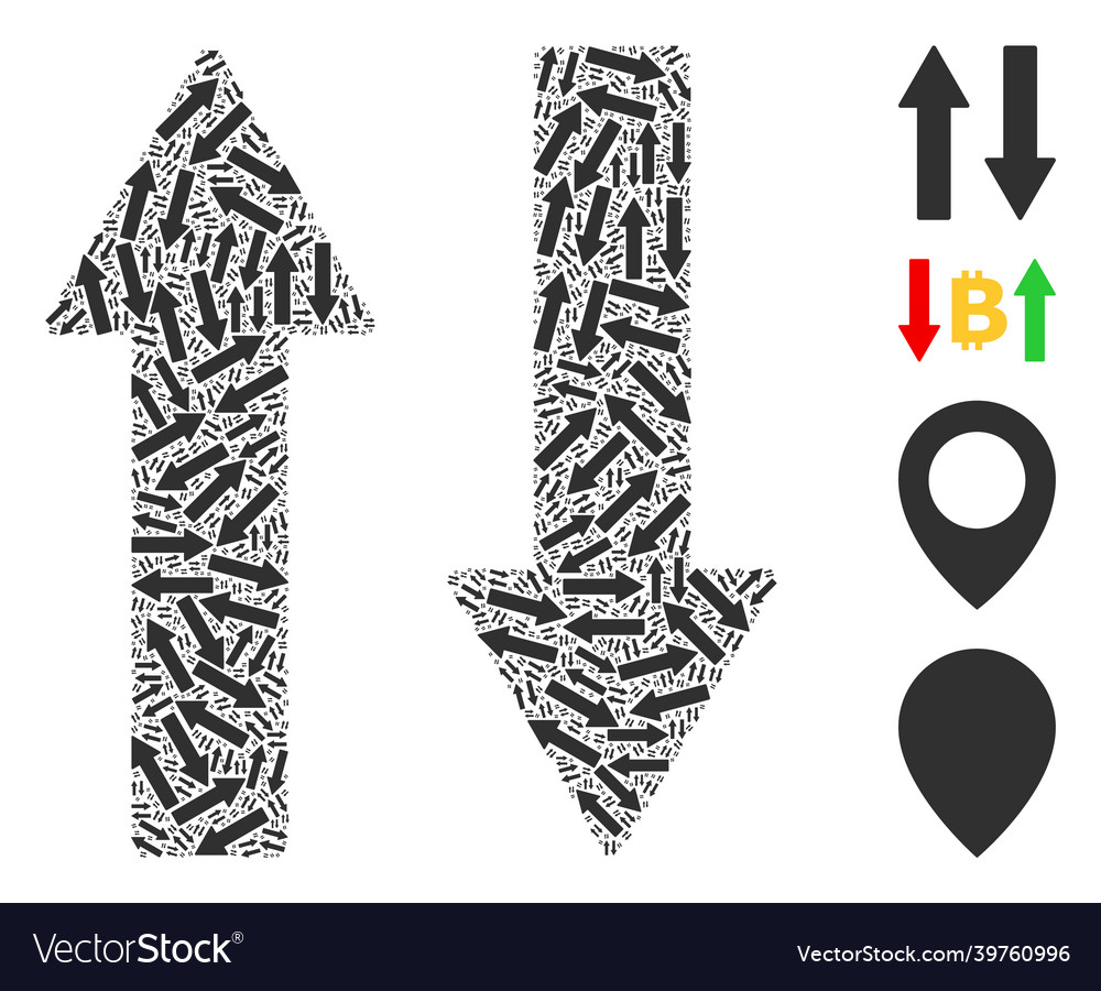 Vertical exchange arrows icon recursion collage Vector Image Vertical exchange arrows icon recursion collage Vector Image