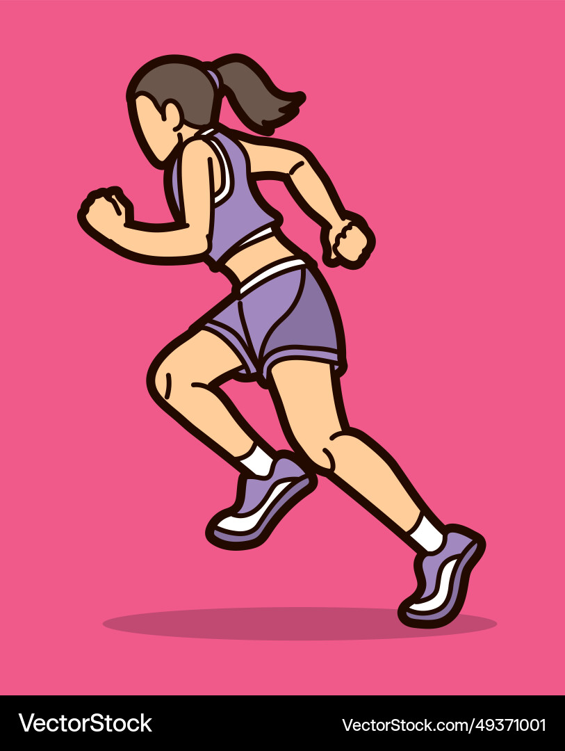 A woman start running jogging marathon runner Vector Image