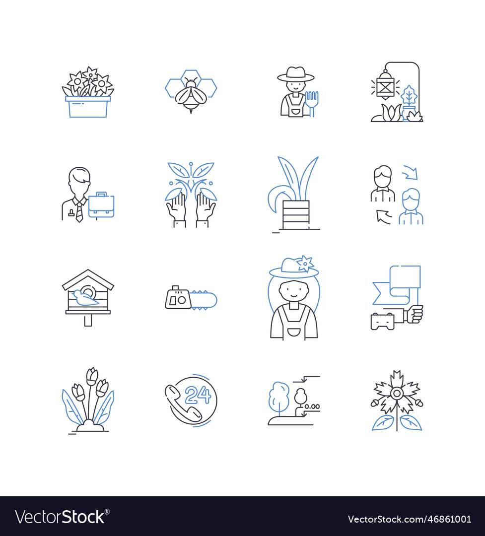 Aerospace engineering line icons collection Vector Image Aerospace engineering line icons collection Vector Image