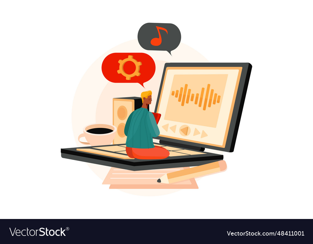 Audio editing Royalty Free Vector Image - VectorStock