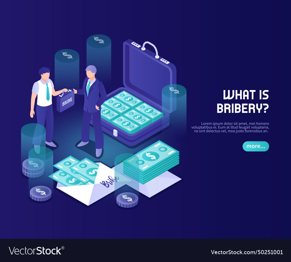 Bribery color background Royalty Free Vector Image