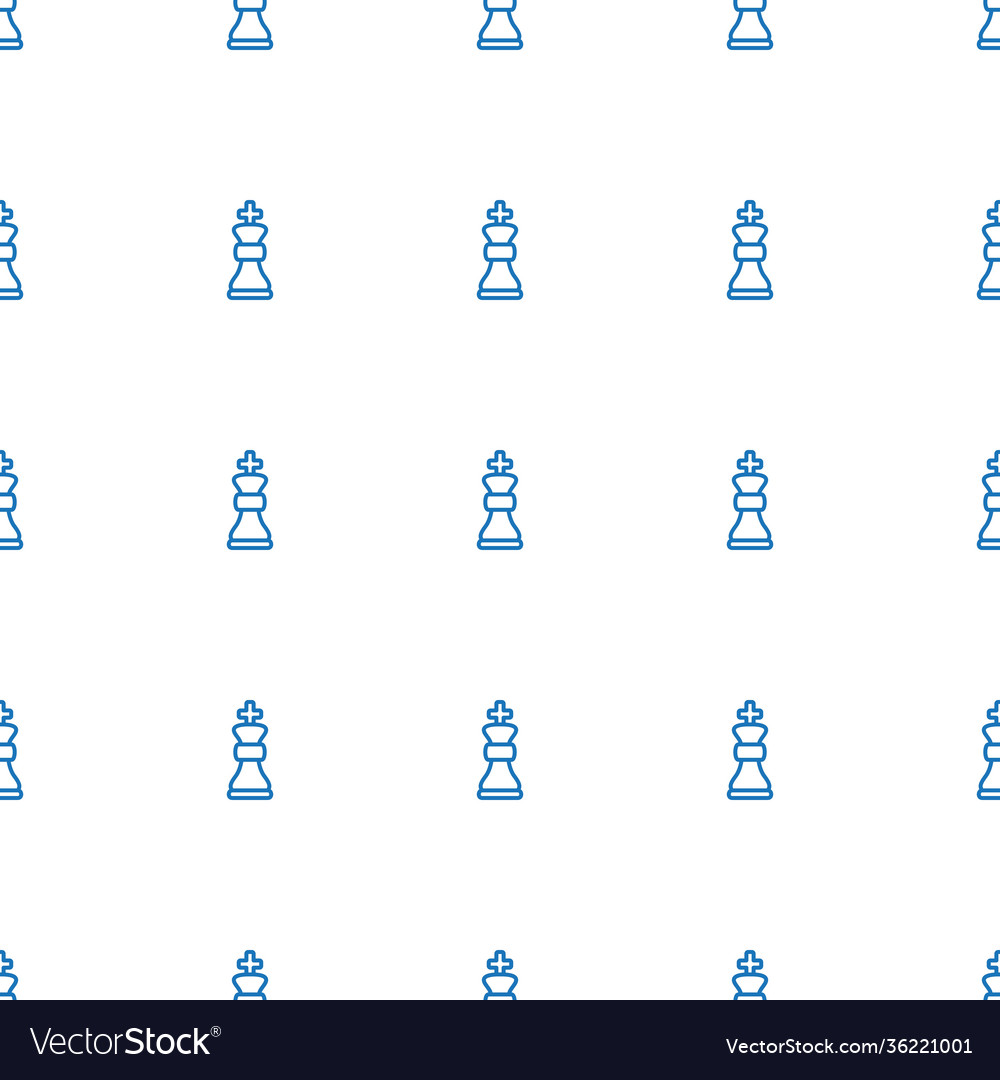 Chess king icon pattern seamless white background Vector Image
