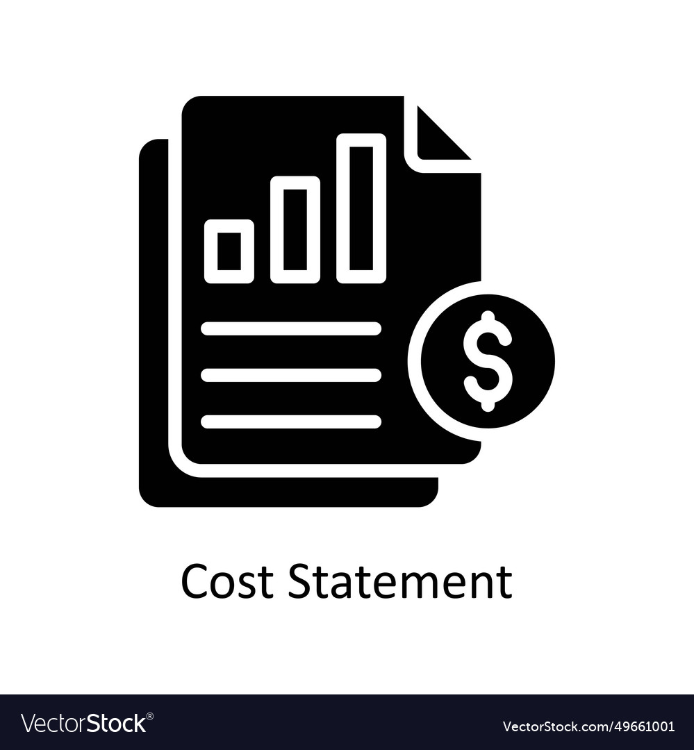 Cost statement solid icon design Royalty Free Vector Image