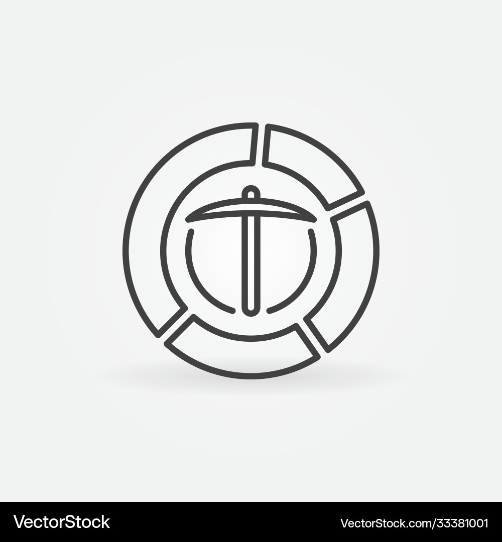 Data mining pie chart linear concept icon Vector Image