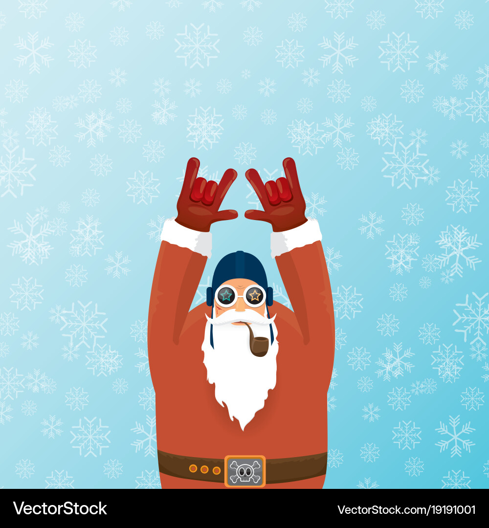 Dj santa claus with smoking pipe Royalty Free Vector Image