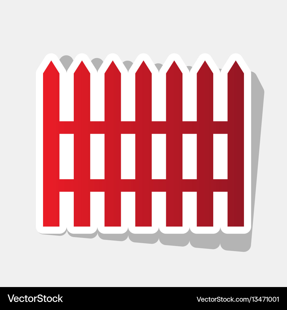 Fence simple sign new year reddish icon Royalty Free Vector