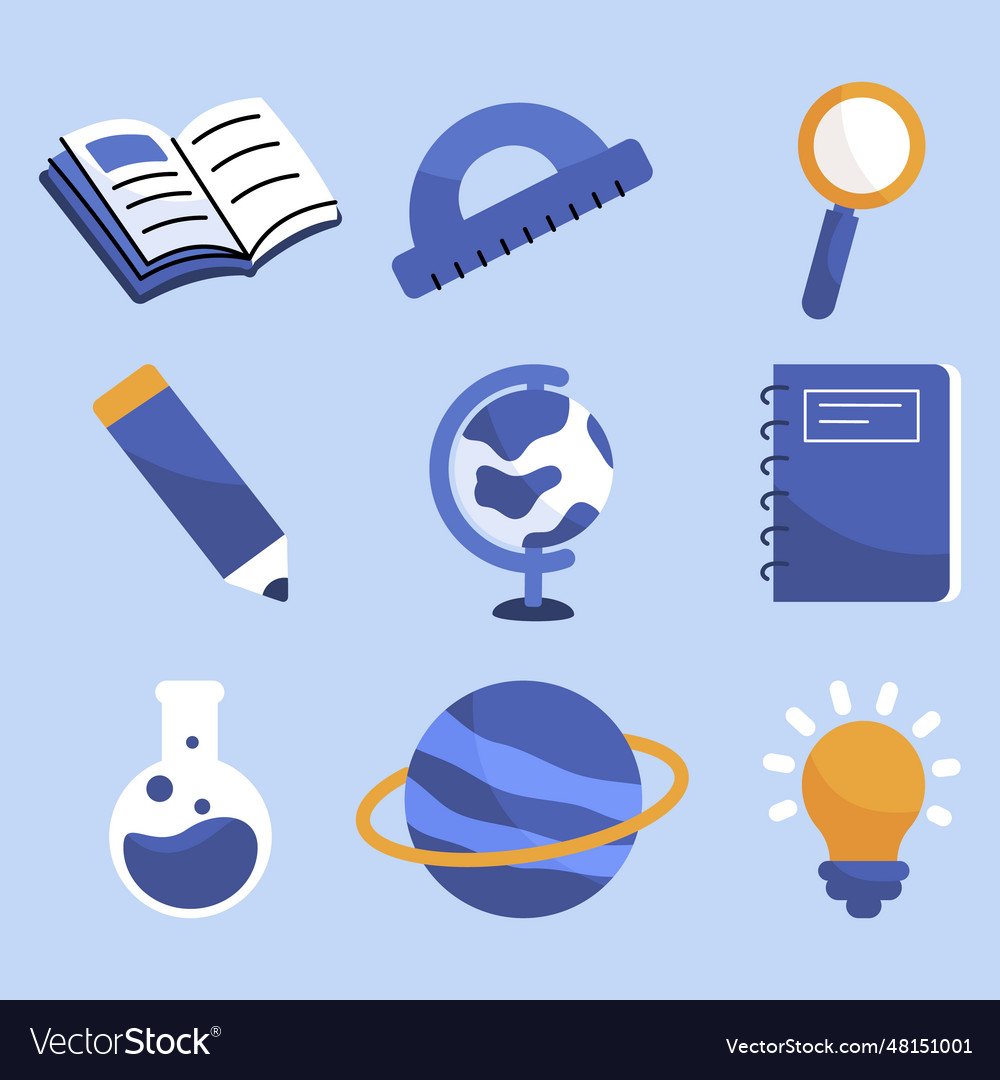 Flat design elements set knowledge day celebration