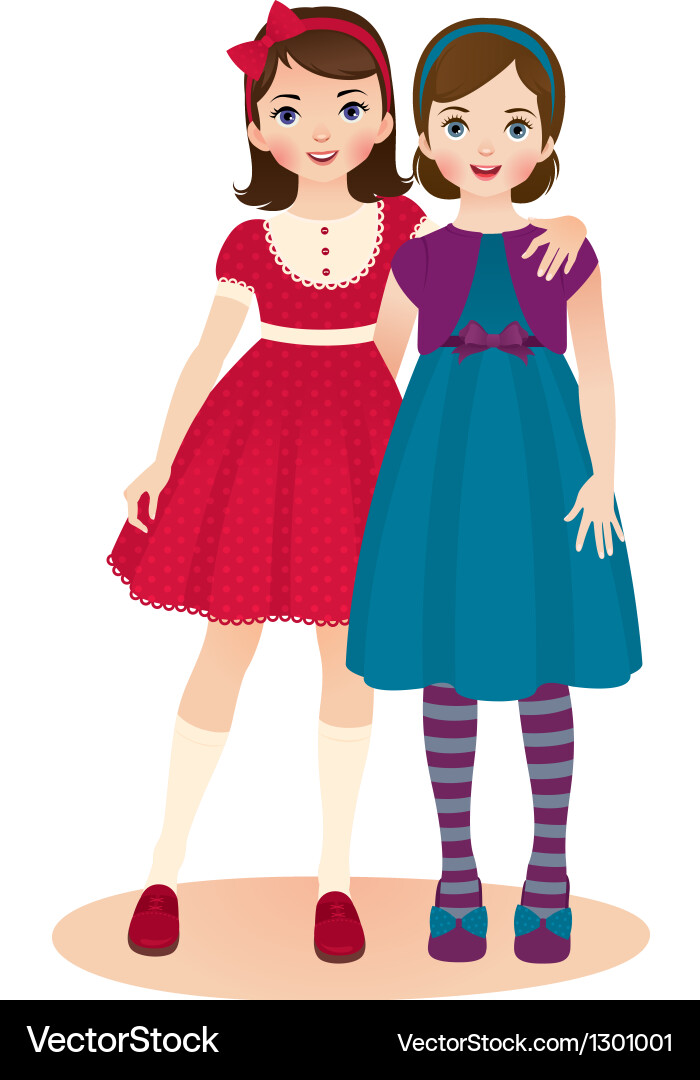 Girls friends Royalty Free Vector Image - VectorStock