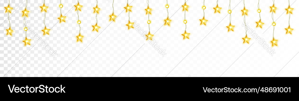 Glowing stars decoration isolated on white Vector Image