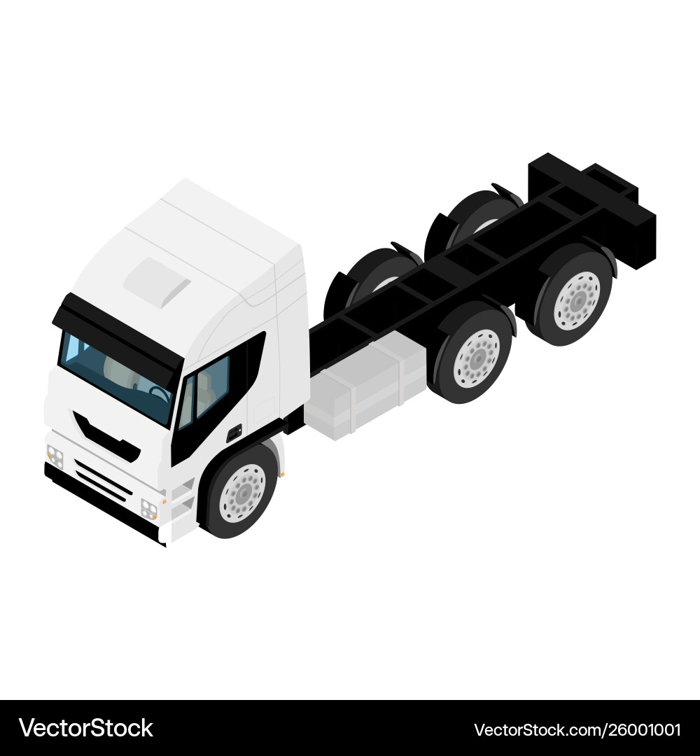 Isometric view white truck isolated Royalty Free Vector