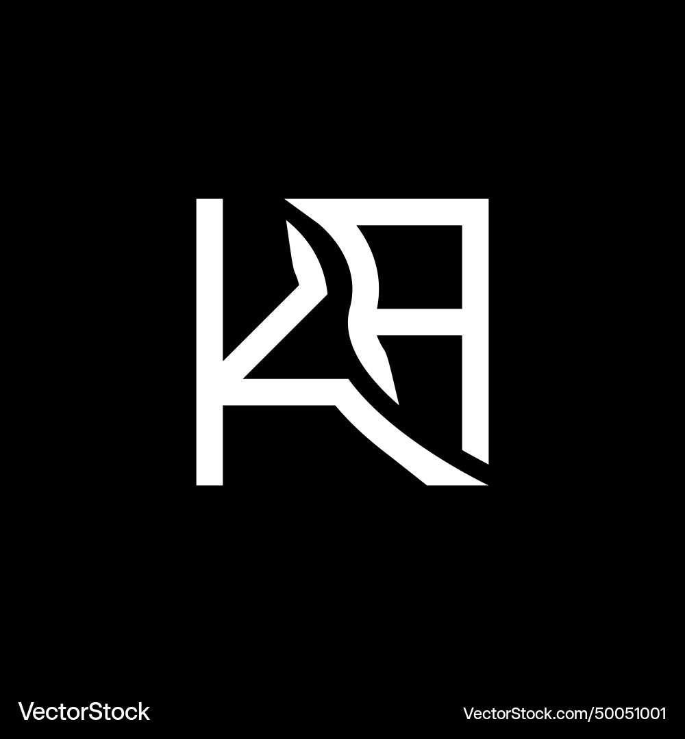 Ka letter logo design simple and modern Royalty Free Vector