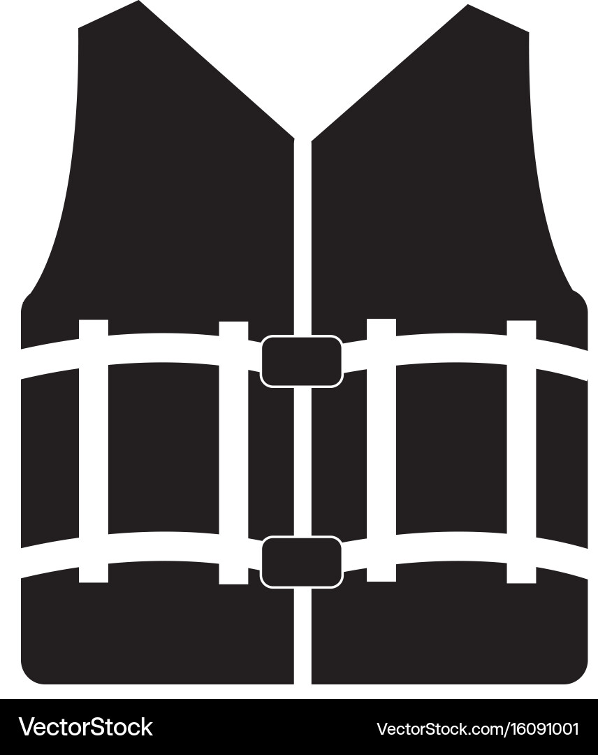 Life vest icon on white background Royalty Free Vector Image