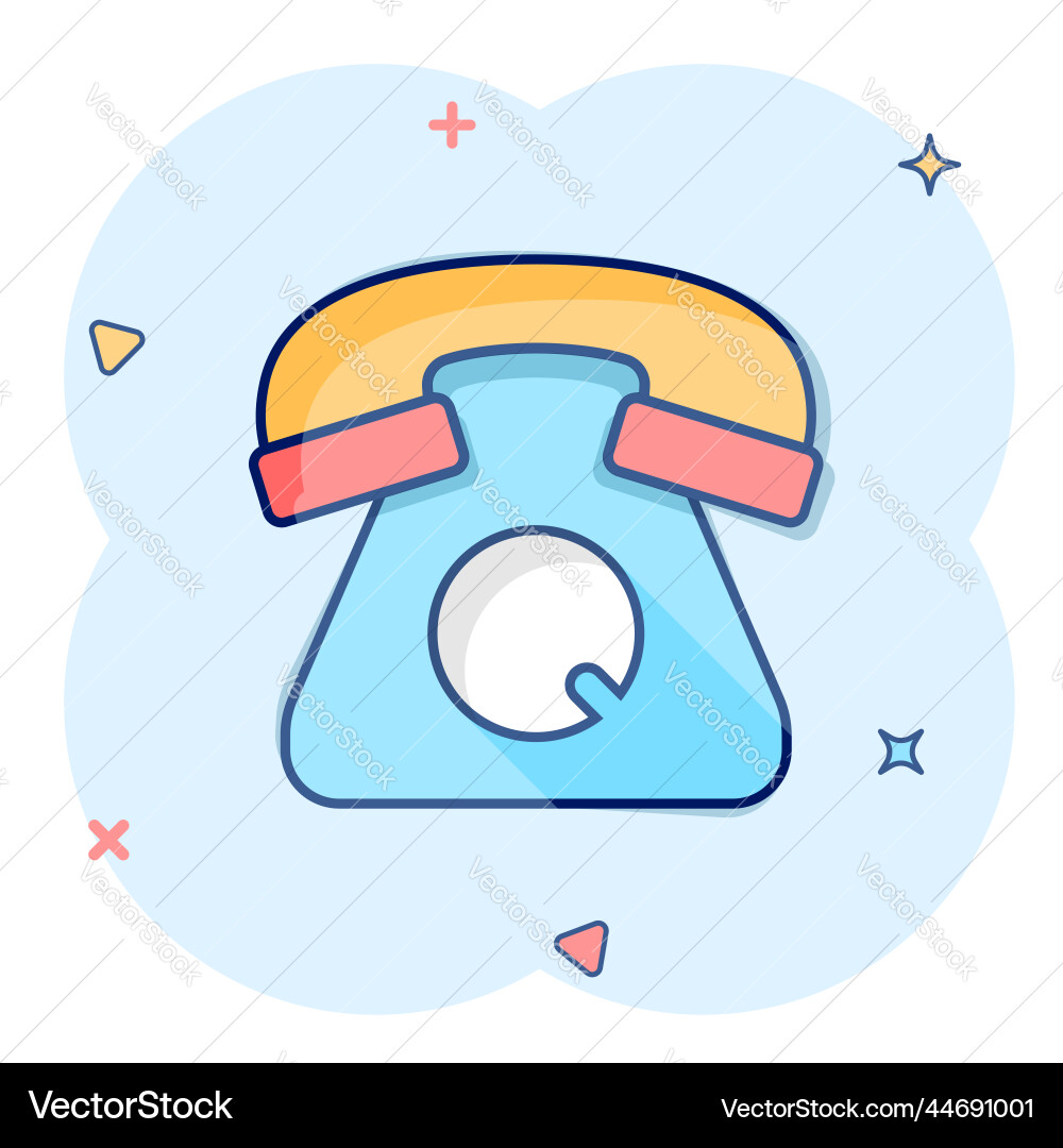 Mobile phone icon in comic style telephone talk Vector Image
