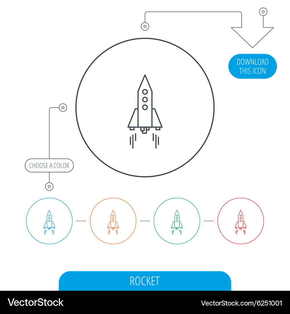 Rocket icon startup business sign Royalty Free Vector Image