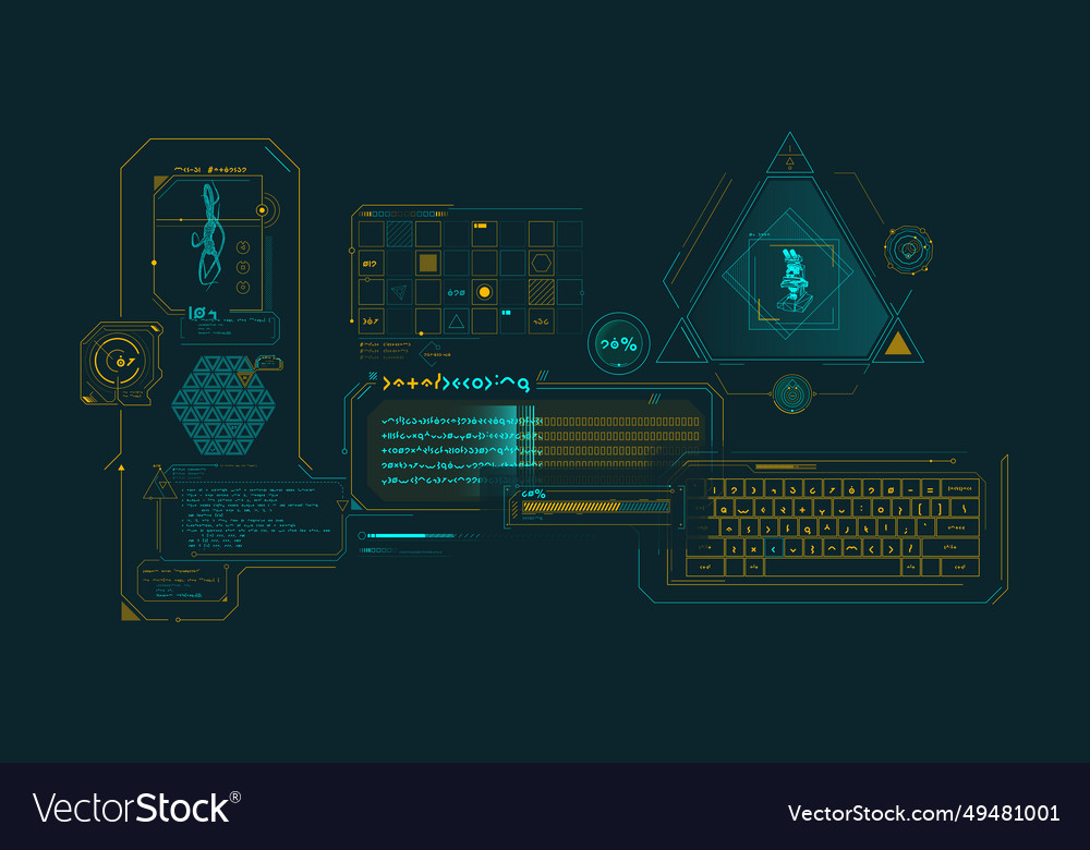 Scientific research data processing interface Vector Image