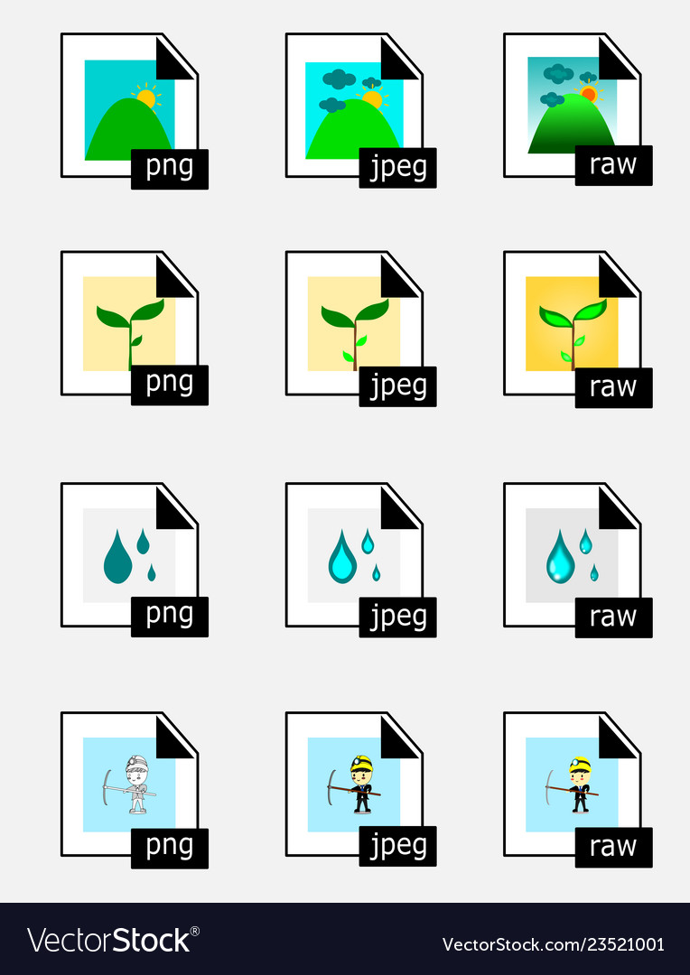 Set of program file formats iconsfile extensions Vector Image