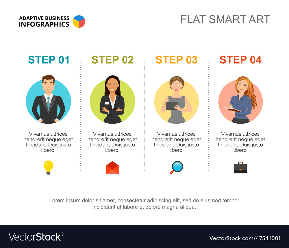 Step by guide slide template Royalty Free Vector Image