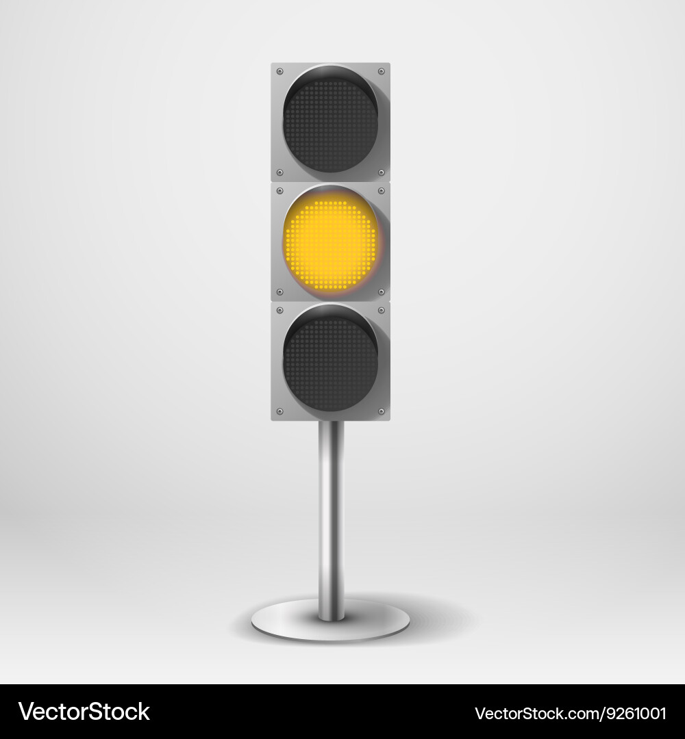 Traffic light yellow diod te Royalty Free Vector Image