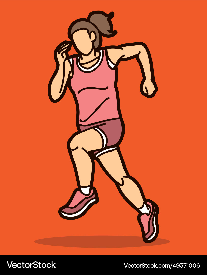 A woman start running jogging marathon runner Vector Image