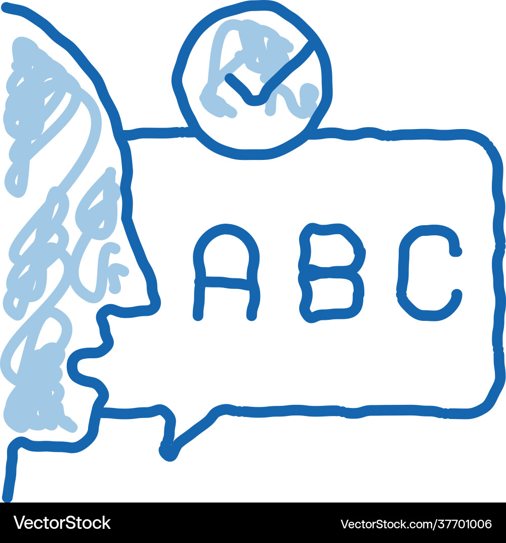 Alphabet speech doodle icon hand drawn Royalty Free Vector