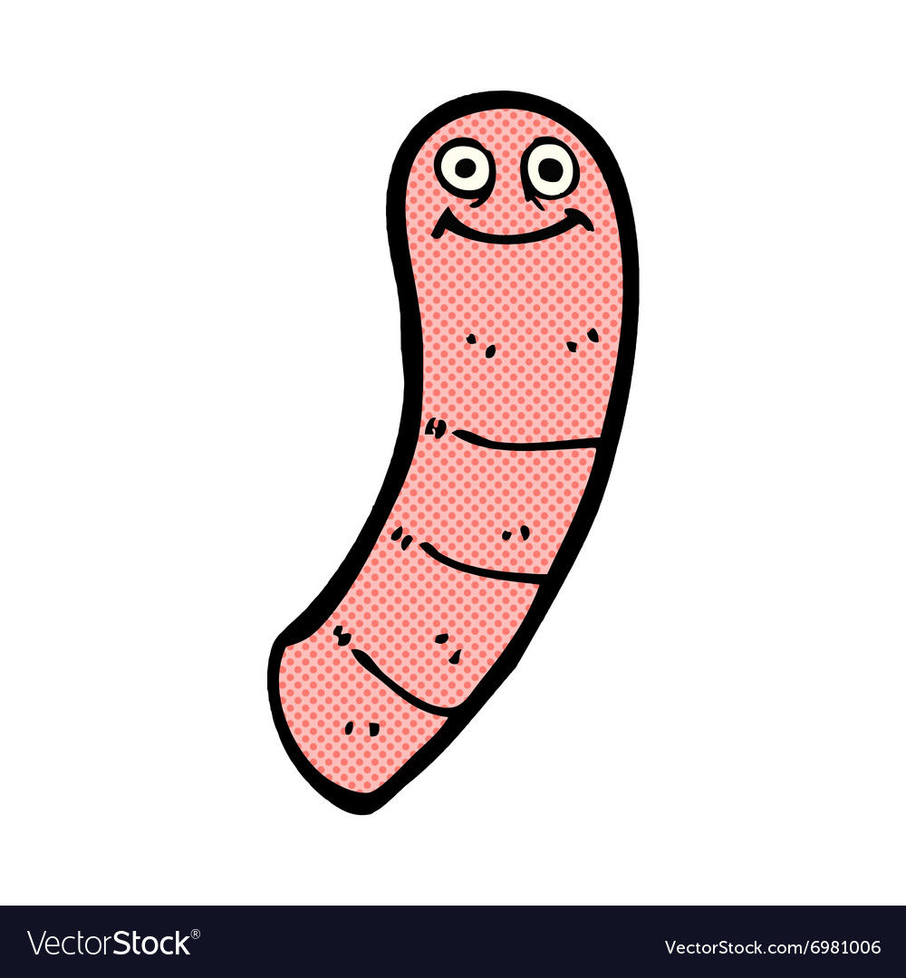 Comic cartoon worm Royalty Free Vector Image - VectorStock